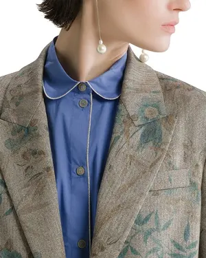 FORTE_FORTE Le Bambou Secret Print Chevron Blazer