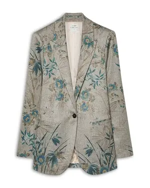 FORTE_FORTE Le Bambou Secret Print Chevron Blazer