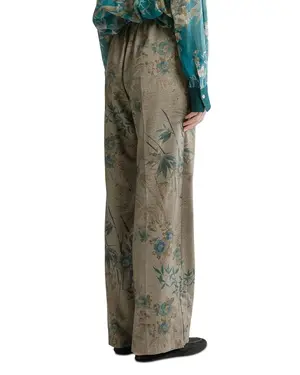 FORTE_FORTE Le Bambou Secret Print Chevron Elasticated Pants