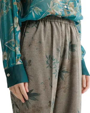 FORTE_FORTE Le Bambou Secret Print Chevron Elasticated Pants