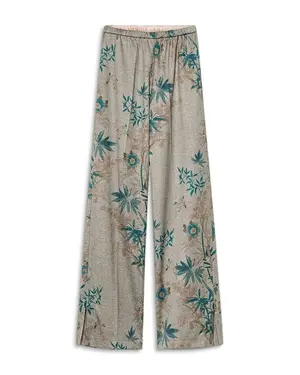 FORTE_FORTE Le Bambou Secret Print Chevron Elasticated Pants