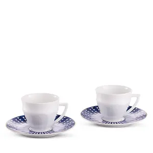 THE MARTHA, BY BACCARAT Arcadia Talleyrand Coffee Cup & Saucer, Set Of 2 - Blue