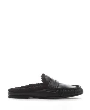 275 CENTRAL Vivien Fur Mule - Black