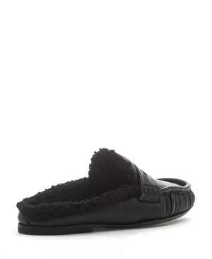 275 CENTRAL Vivien Fur Mule - Black