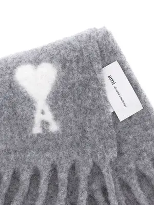 AMI Paris De Coeur Wool Scarf