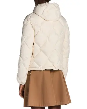 Moncler Arvouinne Hooded Quilted Short Down Jacket - Cream