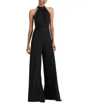 Alice + Olivia Thelma High Neck Wide Leg Jumpsuit