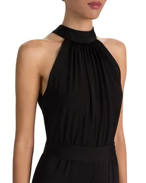 Alice + Olivia Thelma High Neck Wide Leg Jumpsuit