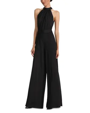 Alice + Olivia Thelma High Neck Wide Leg Jumpsuit