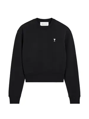 AMI Paris De Coeur Cotton Sweatshirt - Black