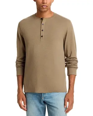 Rag & Bone Luxe Waffle Cotton Henley Shirt