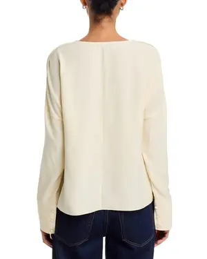 Rag & Bone Vinnie Silk Cowl Neck Blouse - Ivory