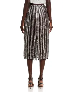 Rag & Bone Lili Beaded Midi Skirt - Chocolate