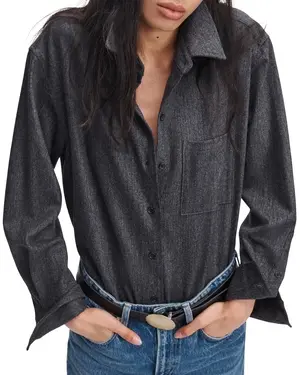 Rag & Bone Connie Tailored Wool & Cashmere Blend Shirt