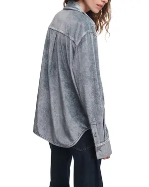 Rag & Bone Connie Velvet Button Down Shirt