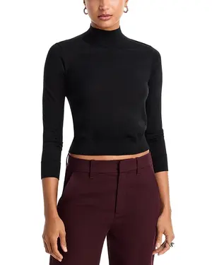 Rag & Bone Alba Merino Wool Mock Neck Sweater - Black