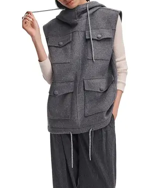 Rag & Bone Valerie Wool & Cashmere Blend Hooded Vest