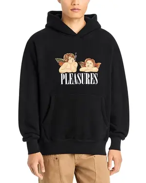 PLEASURES Dynamic Cotton Blend Pullover Hoodie - Black