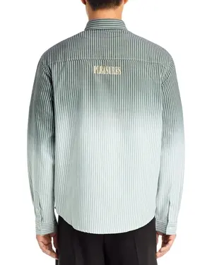 PLEASURES Fade Cotton Blend Button Up Shirt