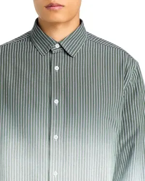 PLEASURES Fade Cotton Blend Button Up Shirt