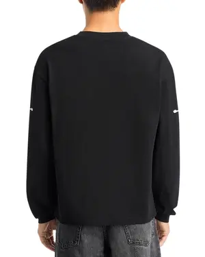 PLEASURES Luster Cotton Long Sleeve Tee - Black