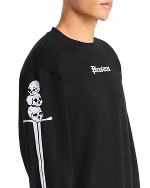 PLEASURES Luster Cotton Long Sleeve Tee - Black