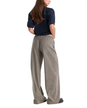 Good American The Pull On Plaid Trousers