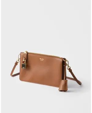 Prada Saffiano Leather Smartphone Pouch - Cognac