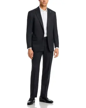 Hart Schaffner Marx New York Fit Tonal Plaid Wool Suit - Black