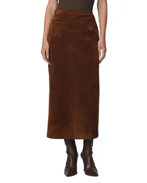 Joe's Jeans Faux Suede Midi Skirt - Chestnut