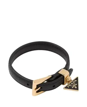 Prada Saffiano Leather Bracelet - Black
