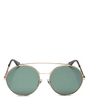 Givenchy Double Brow Bar Oversized Round Polarized Sunglasses, 60mm