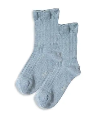 STEMS Dream Cotton Blend Crew Socks - Cool Blue