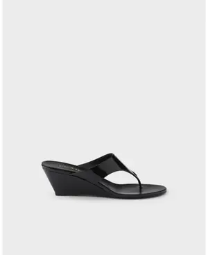 Prada Patent Leather Thong Sandals - Black