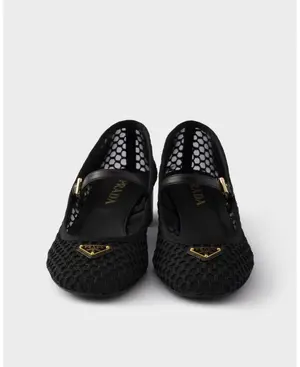 Prada Low Heel Mesh Fabric Ballerinas