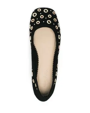 Cinq À Sept Ivy Mixed Hardware Suede Ballet Flats