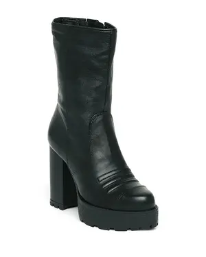 Cinq À Sept Marley Leather Platform Boots - Black