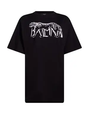 Balmain Cotton Jersey T-shirt With Graphic Appliqu