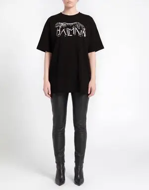 Balmain Cotton Jersey T-shirt With Graphic Appliqu