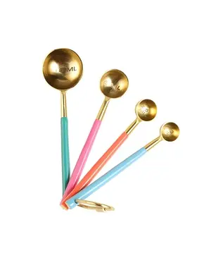 ZSA ZSA ZSU Tanda Steel Measurement Spoon Set Of 4, 5.9 X 1.6 X 0.8 - Gold