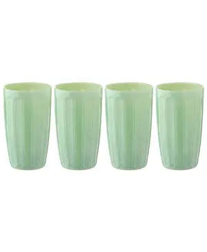 ZSA ZSA ZSU Henan Glass Soft Drink Glass Set Of 4 - Green