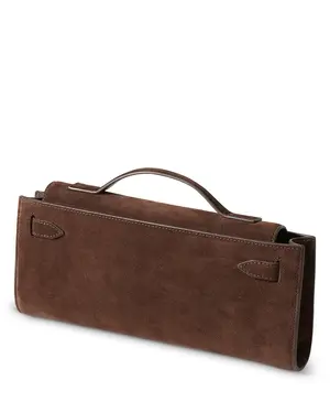Veronica Beard Suede Clutch - Espresso