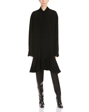 Stella McCartney Silk Bow Neck Long Sleeve Dress
