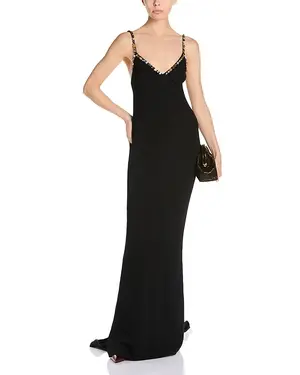 Stella McCartney Embellished V Neck Gown