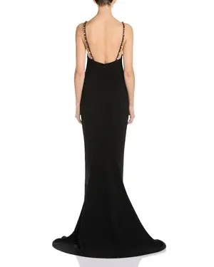 Stella McCartney Embellished V Neck Gown