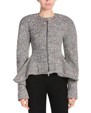 Stella McCartney Wool-blend Speckled Peplum Jacket
