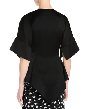 Stella McCartney Ruffled Asymmetric Hem Satin Top
