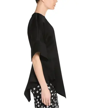 Stella McCartney Ruffled Asymmetric Hem Satin Top