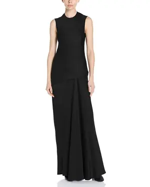 Stella McCartney Round Neck Draped Satin Gown