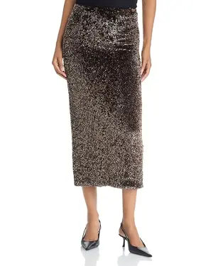 Veronica Beard Koa Embellisehd Midi Skirt - Copper/black